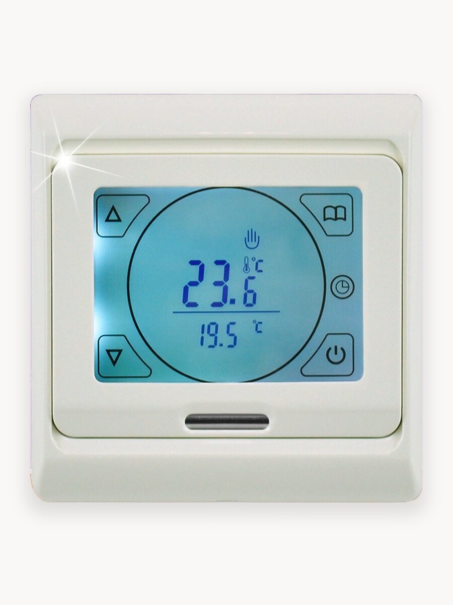 Терморегулятор Varmel RTC 91.716 бежевый, программируемый для теплых полов