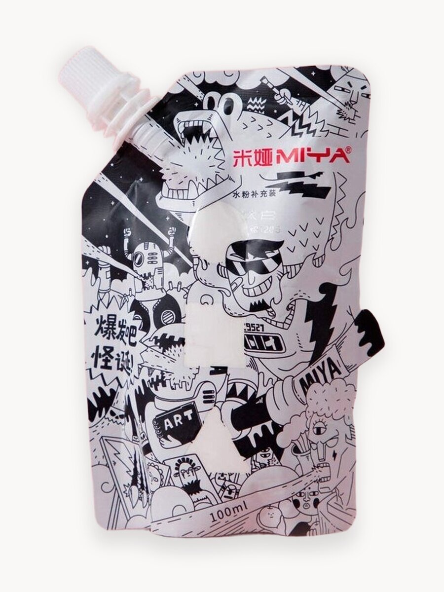 Краска акриловая художественная HIMI MIYA, акрил с глянцевым финишем HIMI MIYA, дой-пак 100мл, чёрный YC.100DB.015X