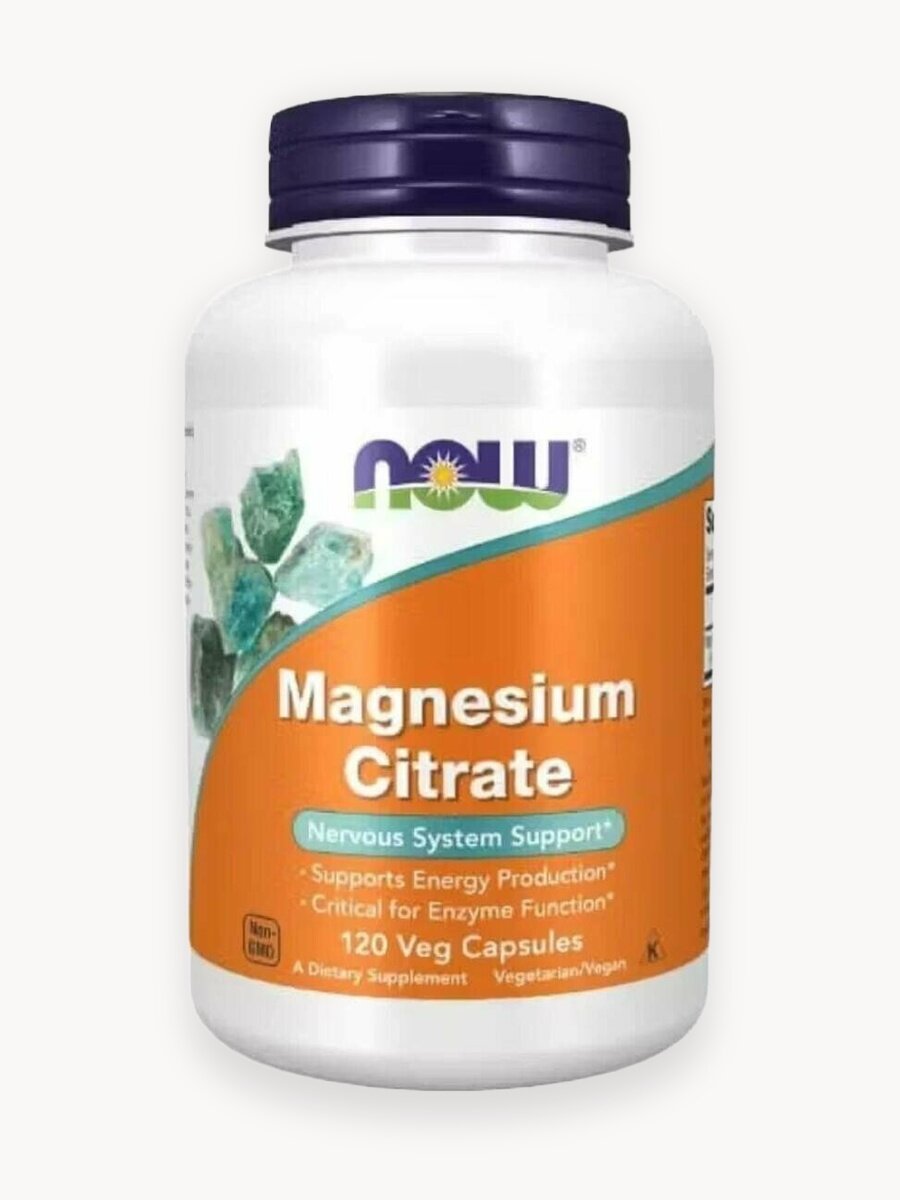 БАД, NOW Magnesium Citrate, НАУ Магний Цитрат, 120 капсул, 400мг