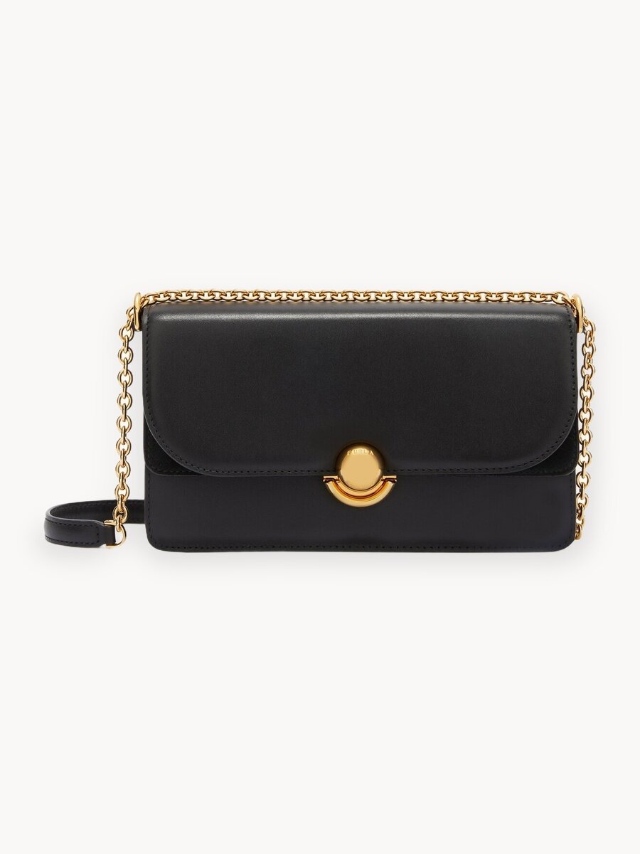 Сумка FURLA, фактура гладкая, nero