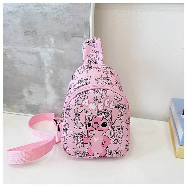 Детский Рюкзак-Сумка Стич Кроссбоди, Нагрудный или Поясной, Легкий для Прогулок, Органайзер для Мелочи (Унисекс)