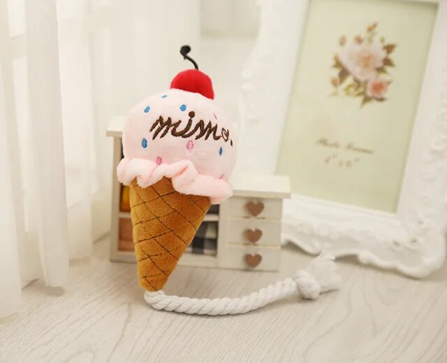 Игрушки для домашних животных, фруктовые животные, мороженое, звуковые игрушки, мультяшные игрушки для собак, пищащие милые плюшевые игрушки для животных, головоломки для собак и кошек, жевательные игрушки-пищалки