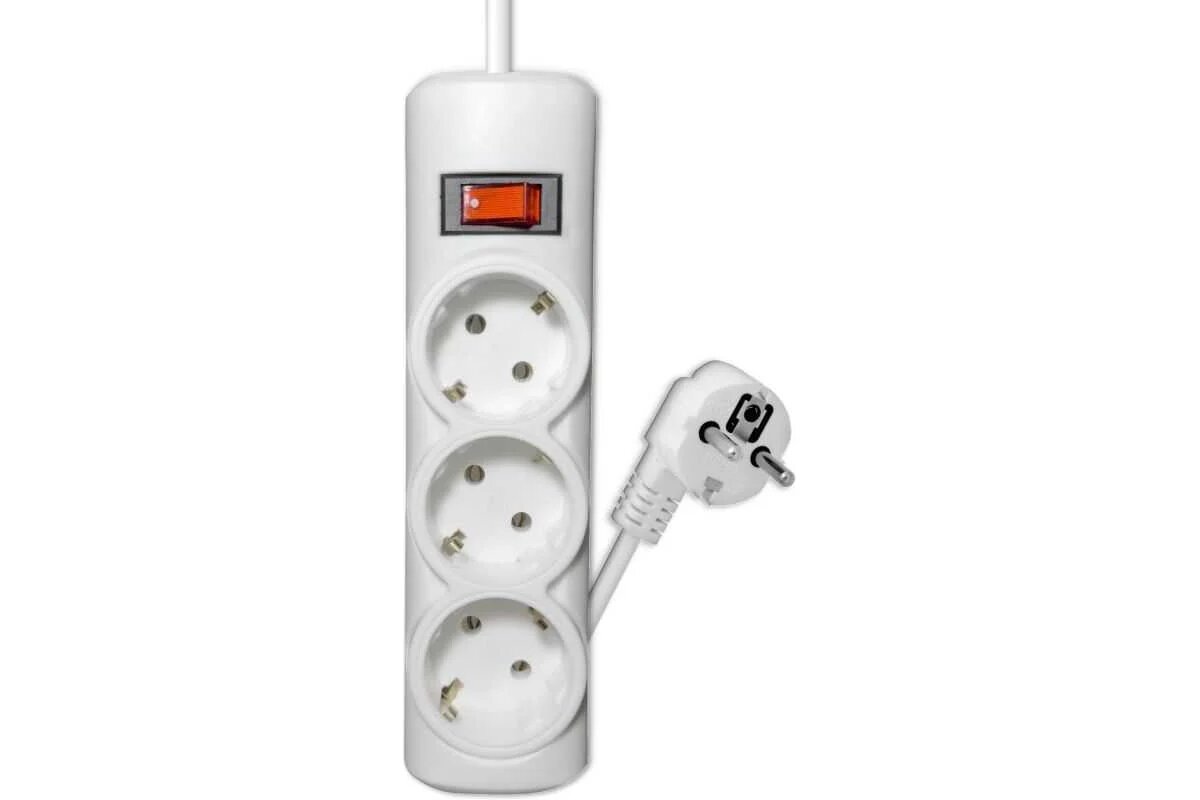 PROGIX сетевой фильтр с 3 розетками на 10 м белый 3x0.75 PG334 для питания техники