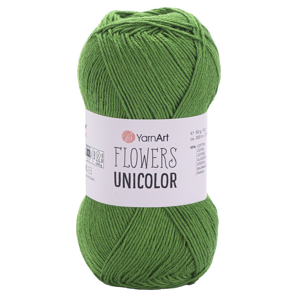 Пряжа для вязания YarnArt Flowers Unicolor 759 светло-зеленый 1 моток 50 гр/200 м 55% хлопок, 45% акрил