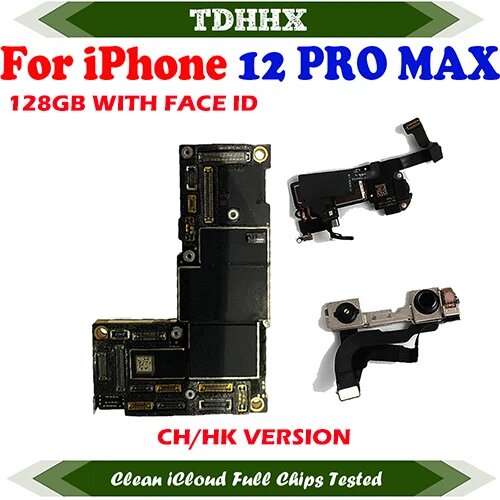 Материнская плата CleaniCloud, полностью рабочая хорошо для iPhone 12Pro/12 Pro MAX, материнская плата с лицевым идентификатором, материнская плата OK, 12 мини 12PM 128G Face ID CH