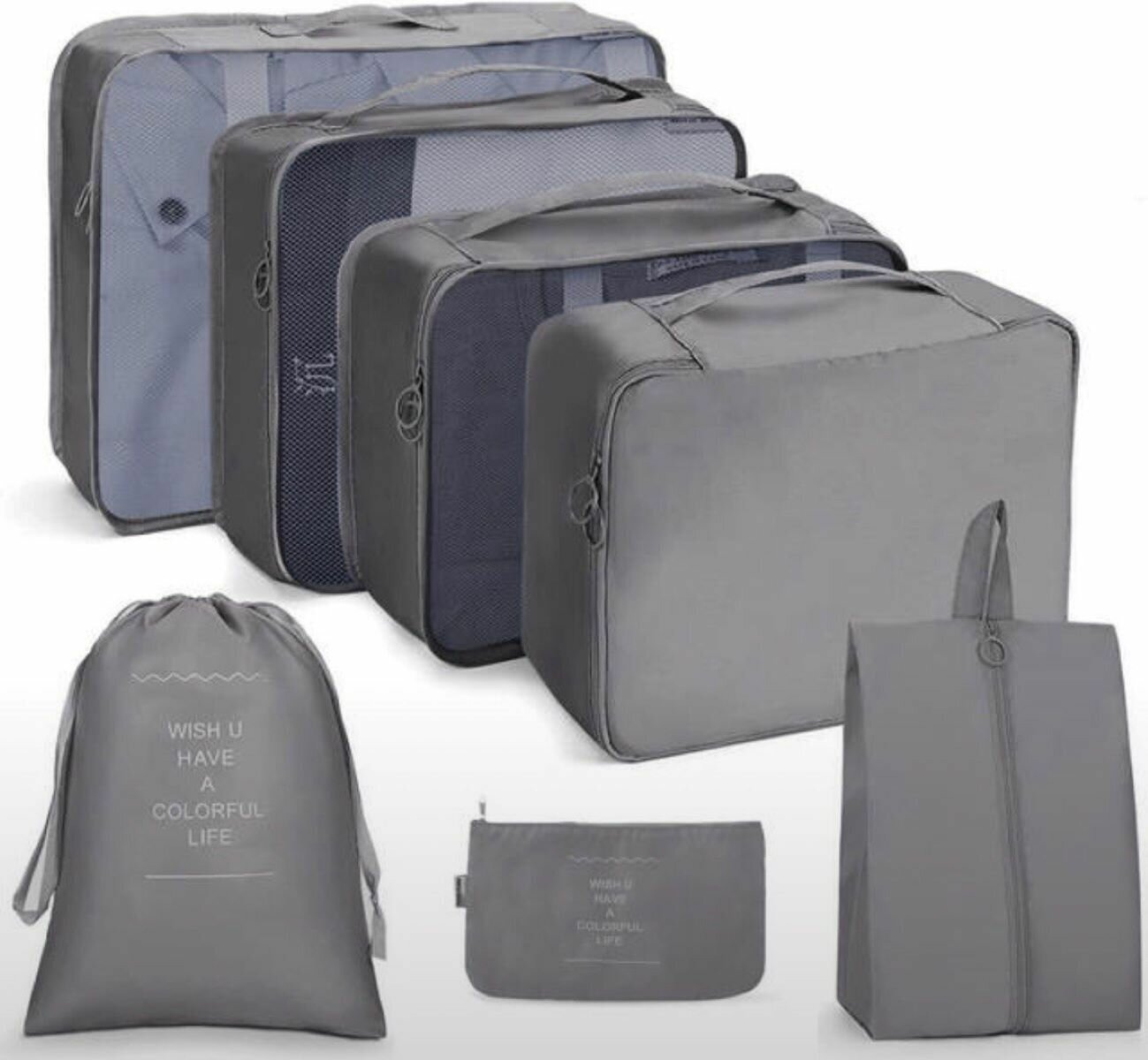 Органайзер дорожный для чемодана 7 в 1/система хранения вещей в чемодане/набор дорожных сумок