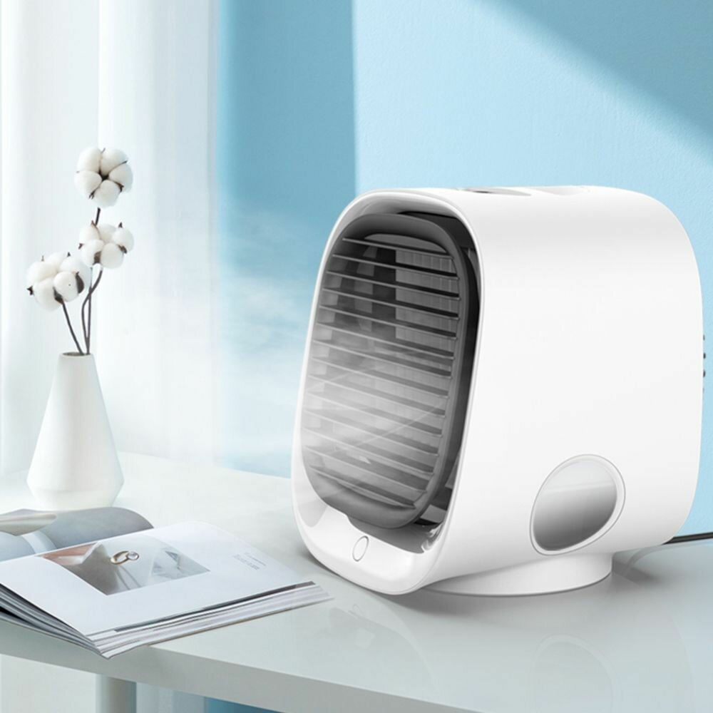 Мини Кондиционер - вентилятор Air Cooler Storm Arctic. Белый. 3 скорости и ночная подсветка. Водяное охлаждение и увлажнение.