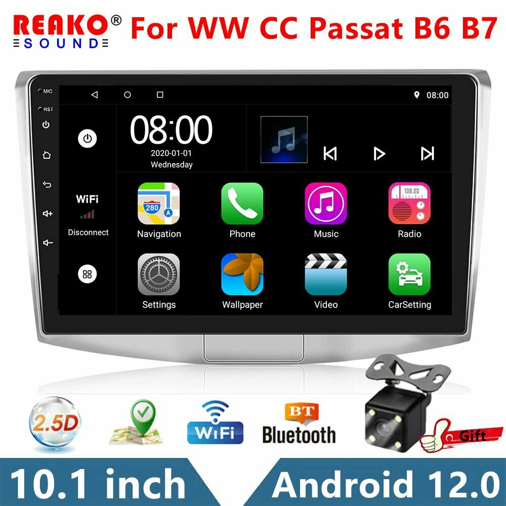 Магнитола для Фольксваген Пассат/ Volkswagen Passat B6, B7, CC Android 2+64гб IPS экран 10 дюймов андроид штатная автомагнитола Carplay Wifi Bluetooth