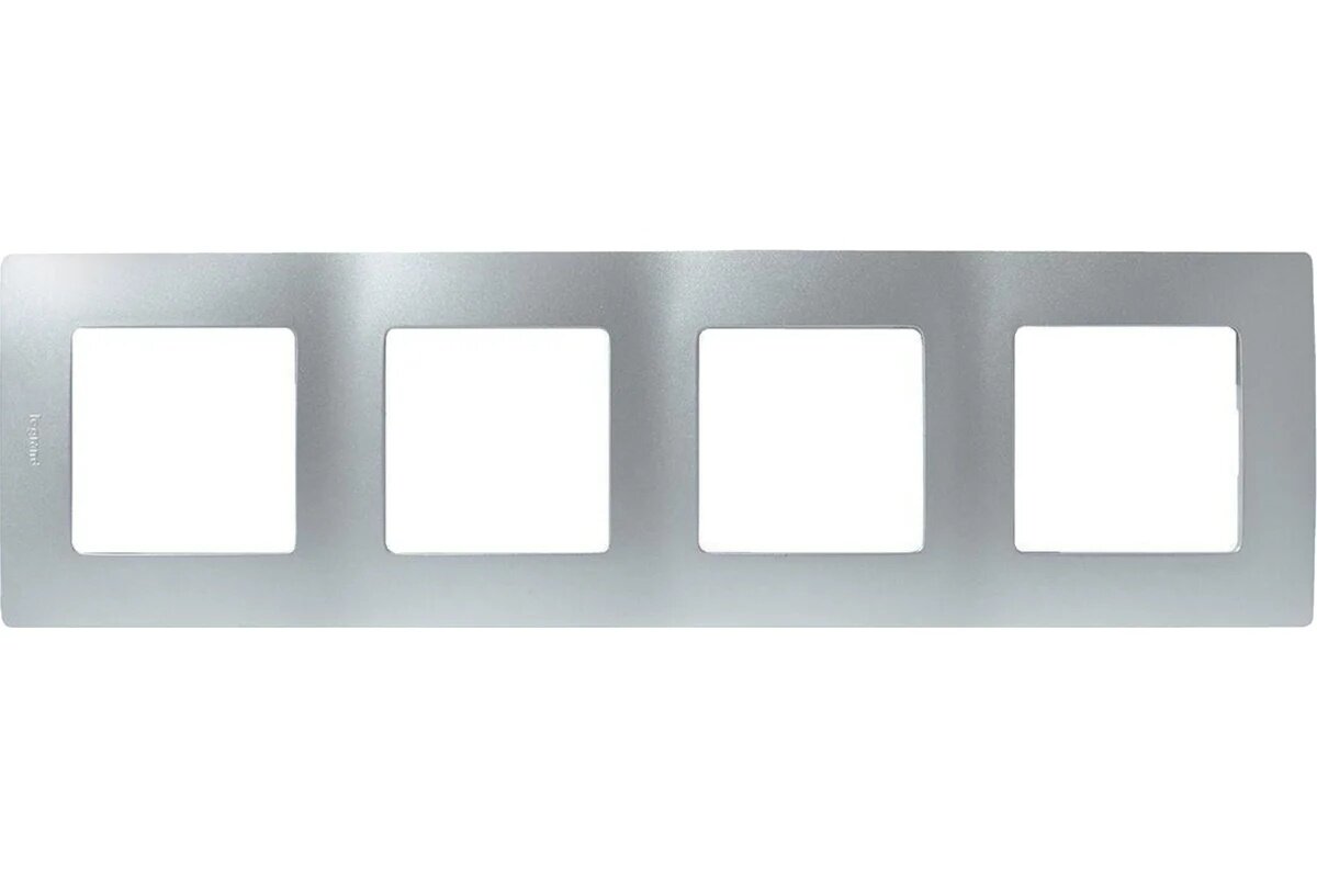 Рамка Legrand Etika 672554, термопласт, матовая, IP20, цвет алюминий