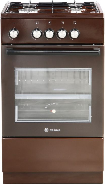 Плита Газовая De Luxe 5040.48г (щ)-014 коричневый (без крышки) реш. эмаль