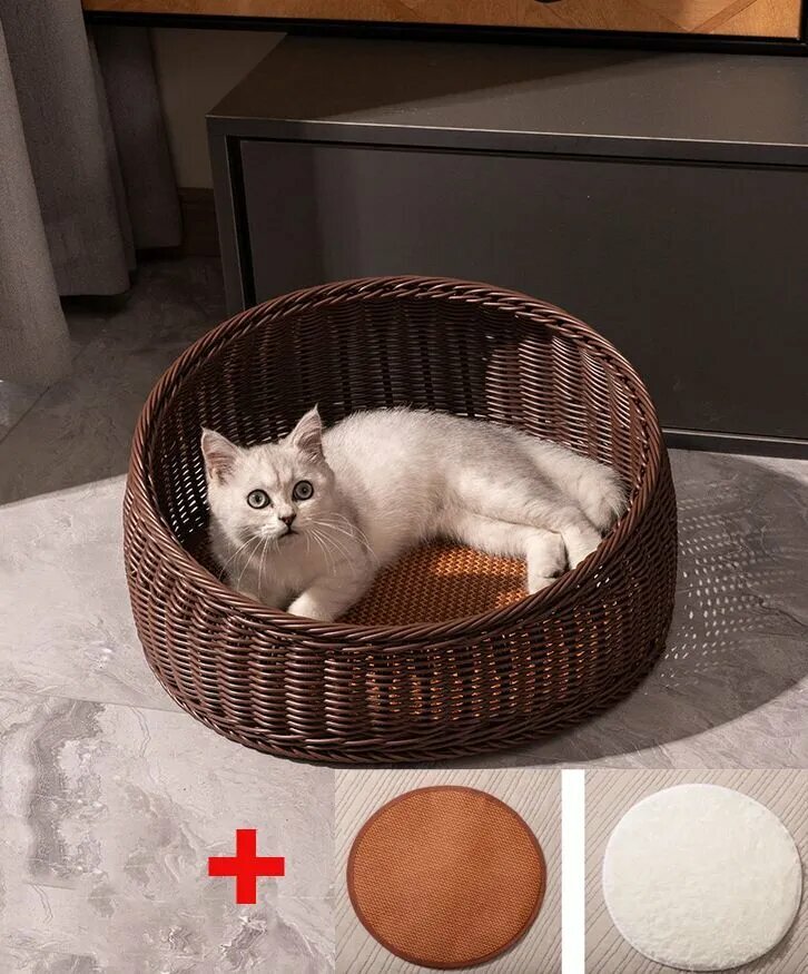 KNOW EASY-Лежаки, подстилки, домики и вольеры для домашних кошек и собак из полиэтиленового ротанга ручной работыЛежаки, подстилки и коврики для кошек и собак из полиэтиленового ротанга ручного плетения