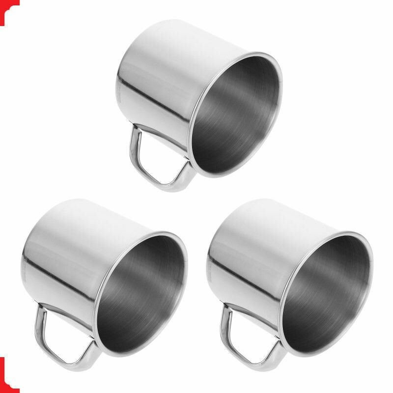 3 шт. Серебряная 304 нержавеющая сталь бутылка для воды, небьющаяся чашка, детские питьевые стаканы