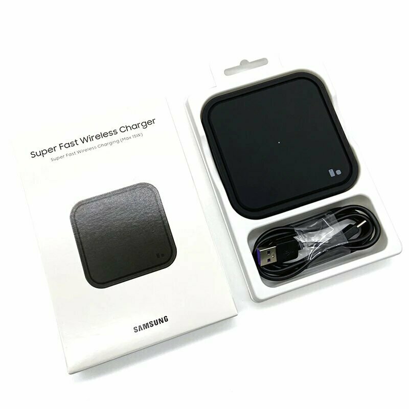 Samsung Galaxy S25 S24 S23 S22 S21 S20 Ultra S10+ Беспроводное зарядное устройство 15 Вт Qi Быстрая беспроводная зарядная панель для 15 14 13 12 Pro Max, Black