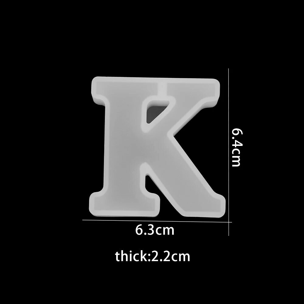 Силиконовая форма для литья буква K, 6.3x6.4x2.2 см