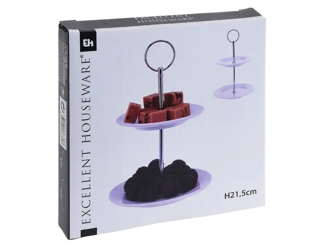 Этажерка для сервировки "Сэмпличе", фарфор, белая, 2 яруса, 21,5х15 см, Koopman International