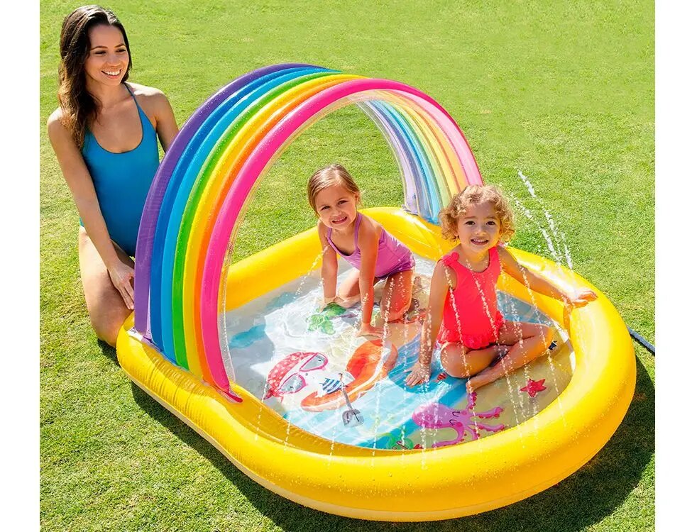 Надувной игровой центр INTEX Радужный, 147х130х86 см, от 2 лет,