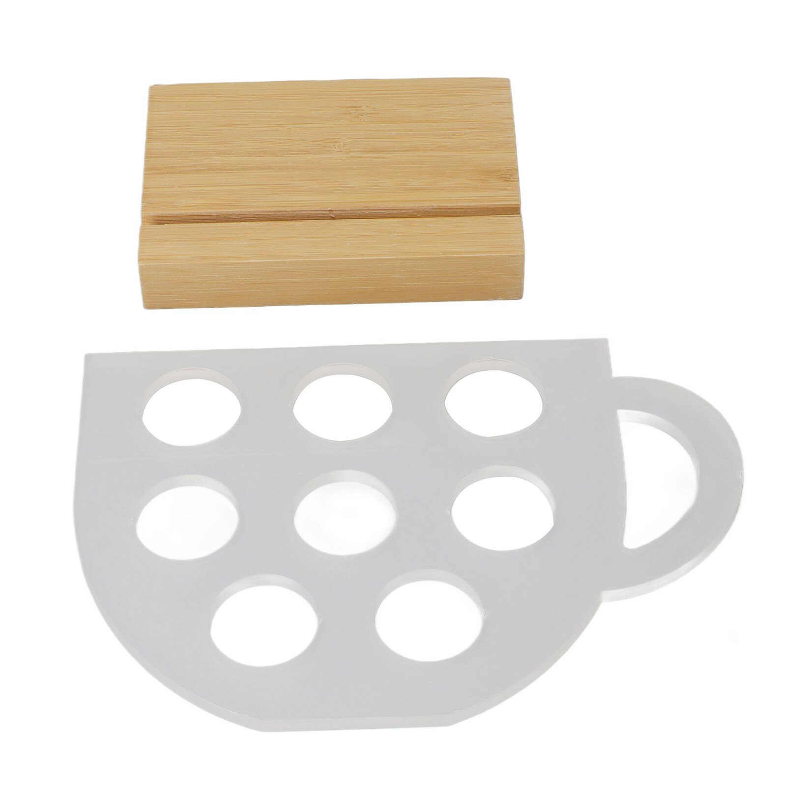 Подставка для кофе в капсулах с 8 отверстиями, акриловый держатель для хранения кофейных капсул в форме чашки с бамбуковым основанием