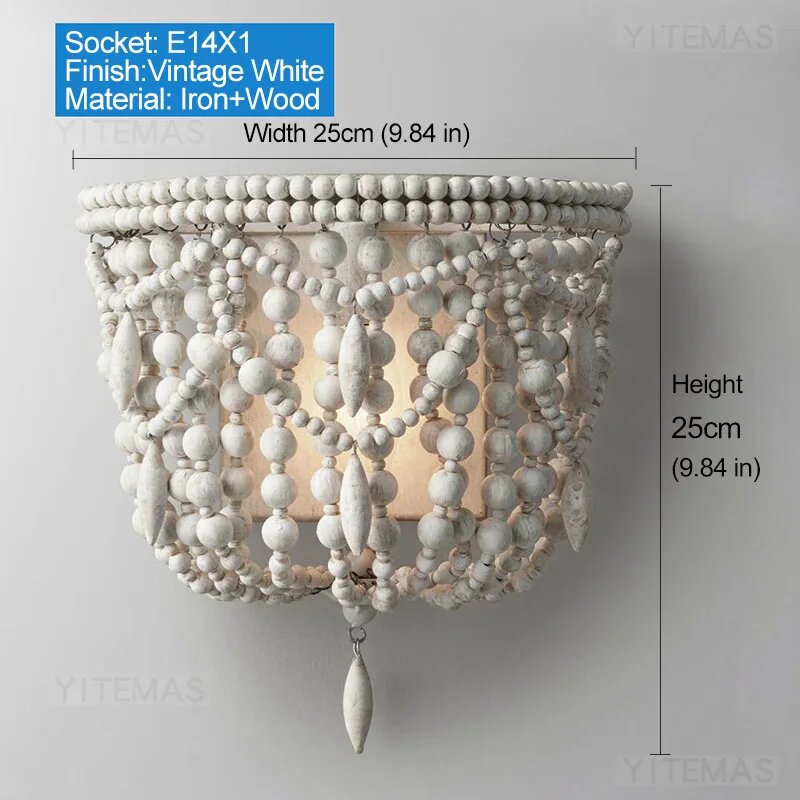 YITEMAS белая деревянная люстра с бусинами 3/5 светильников