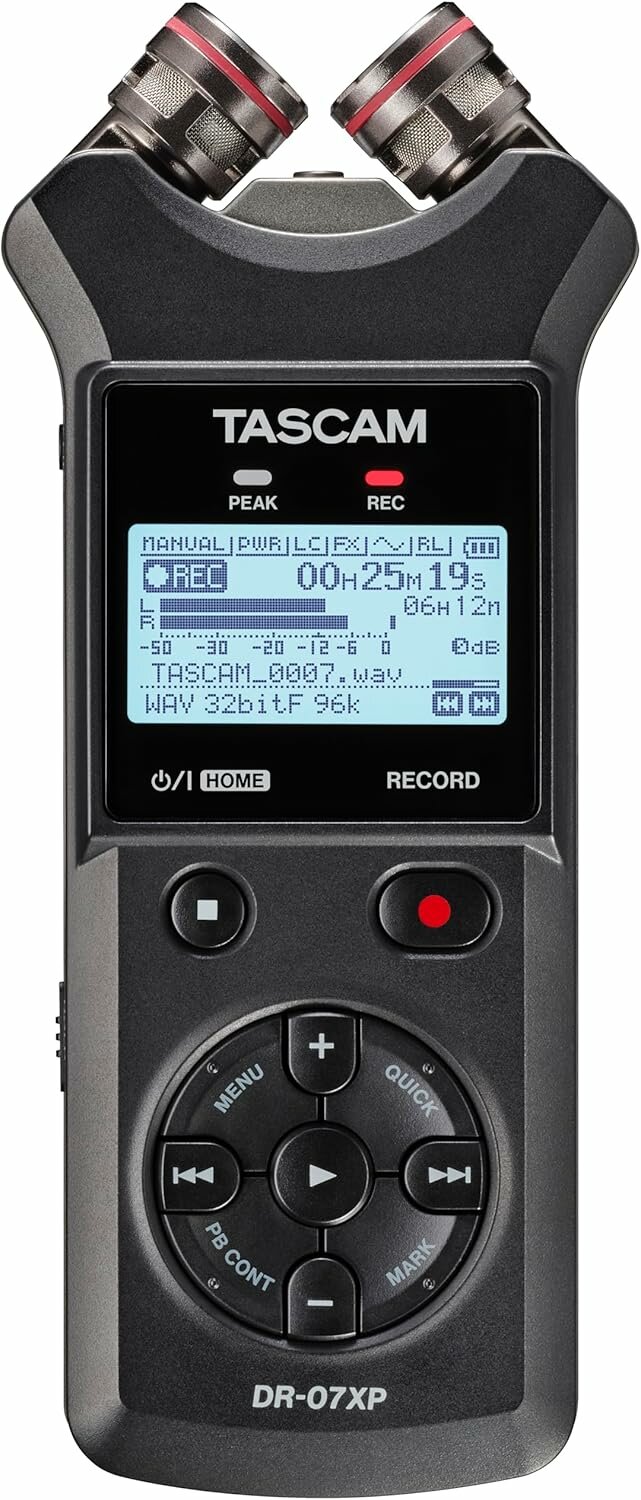 Портативный рекордер TASCAM DR-07XP с записью 32-бит float/96 кГц