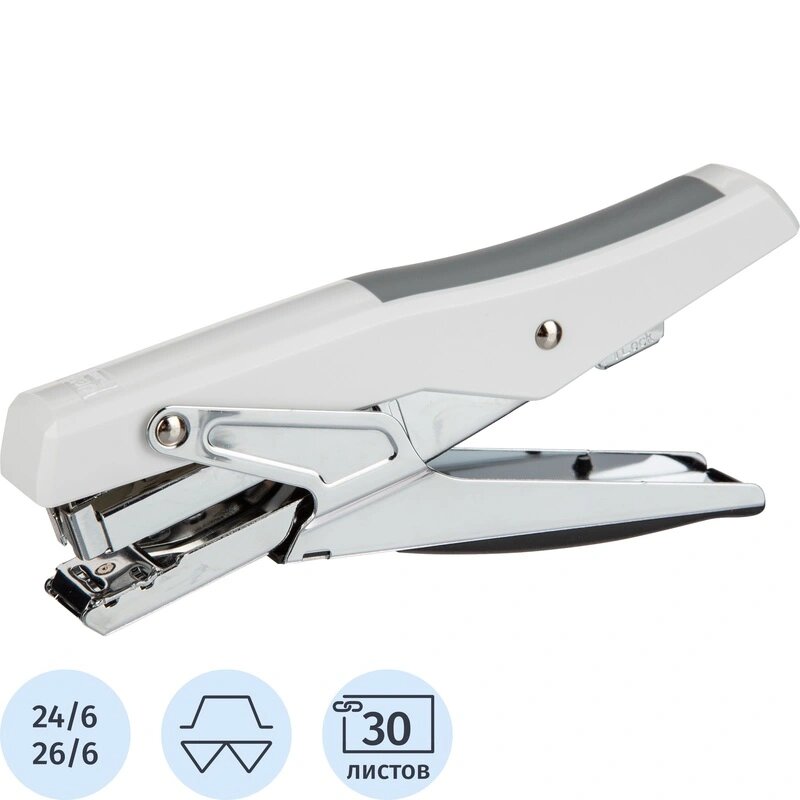 Степлер -плаер Deli E0329 24/6 26/6 (30листов) ассорти 100скоб коробка