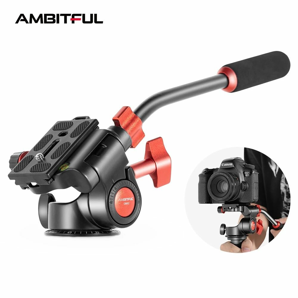 Шаровая Головка AMBITFUL GM02 из алюминиевого сплава, двойная панорамная головка штатива 1/4 для камеры, штатив для видеозаписи, фотография с нагрузкой 8 кг