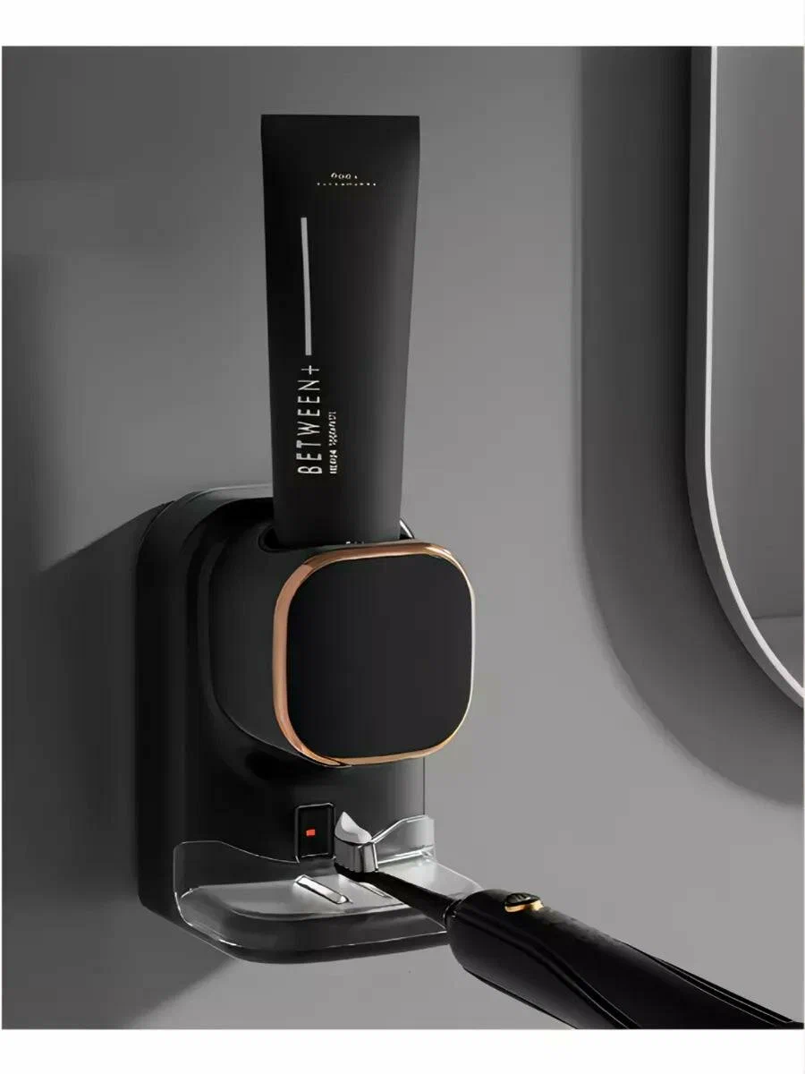 Дозатор зубной пасты "Без бренда", сенсорный, настенный, пластик, черный