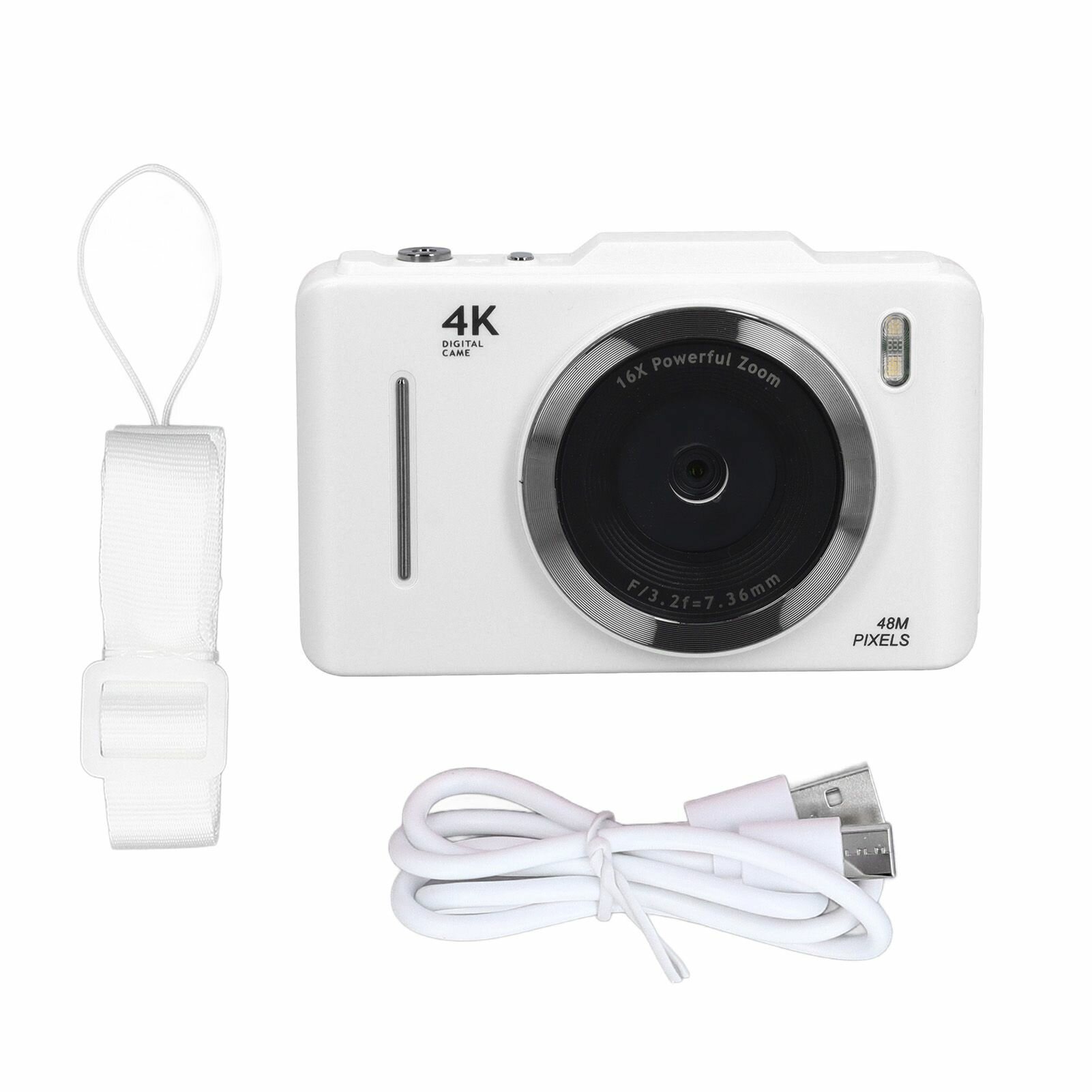 4K цифровая камера 48MP 2.8 дюймов IPS HD экран 16X цифровой зум автофокус портативная карманная видеокамера для путешествий видеоблог белый