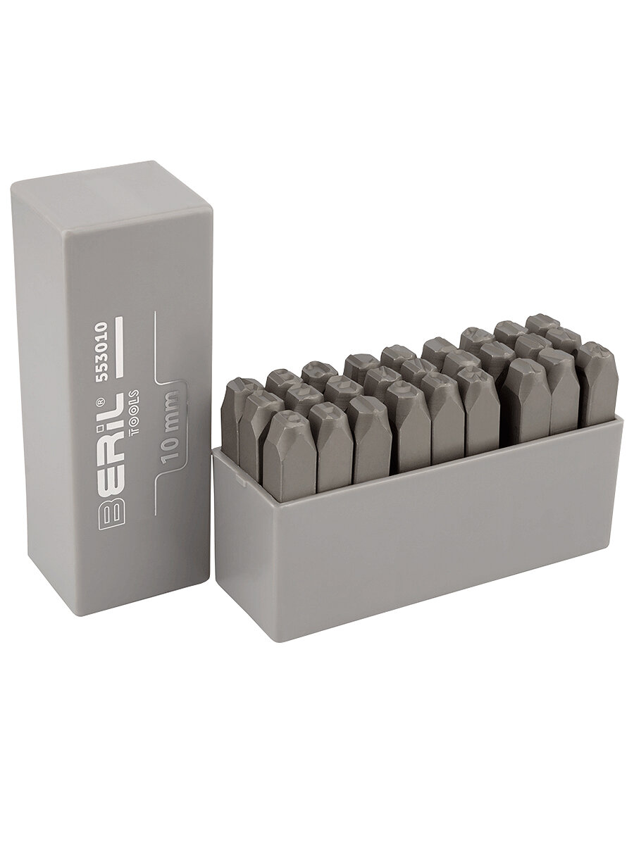 Набор клейм буквенных латиница 10мм стальные BERIL 553010