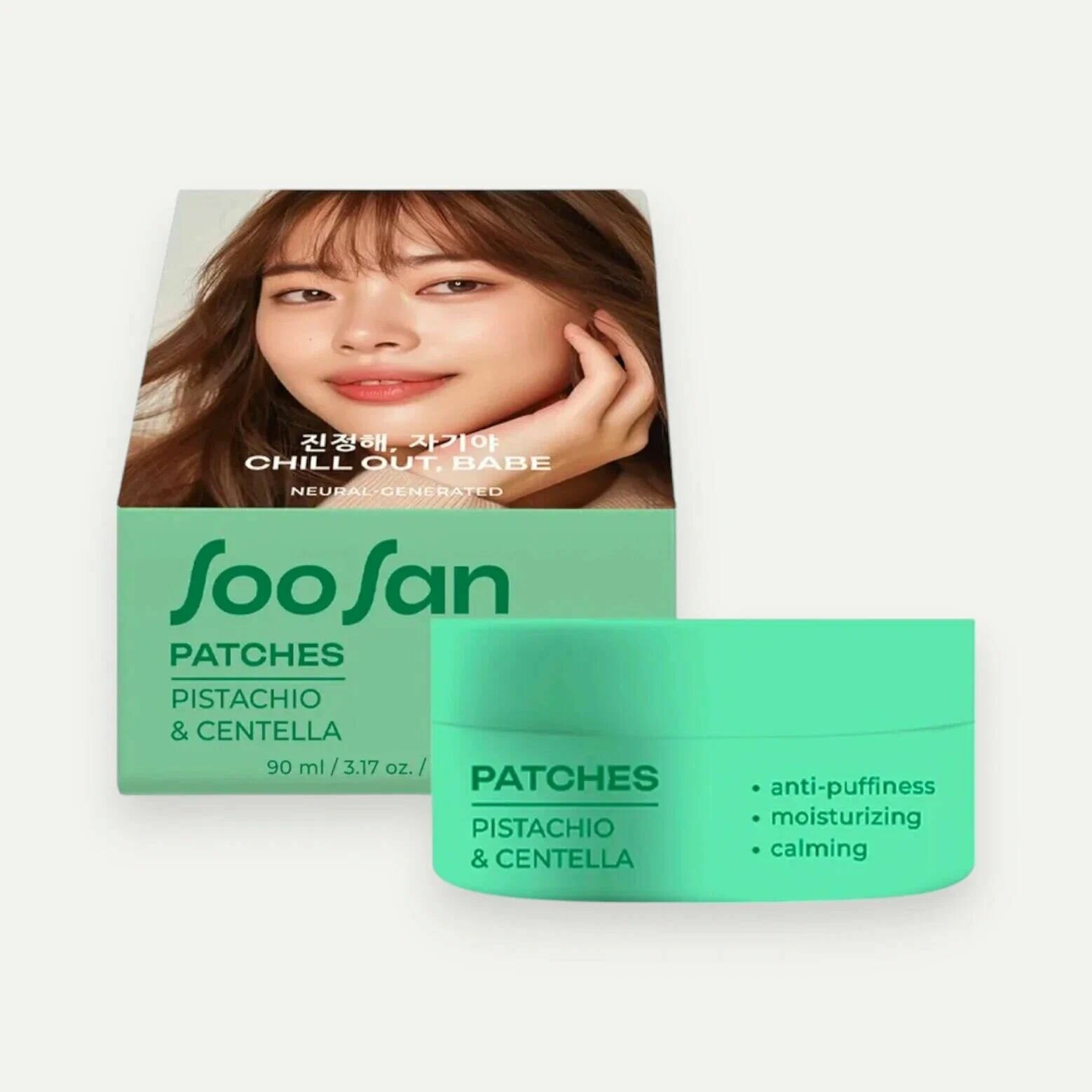 SOOSAN Патчи для глаз от отеков и мешков с экстрактами фисташки и центеллы Patches with Pistachio & Centella 90мл