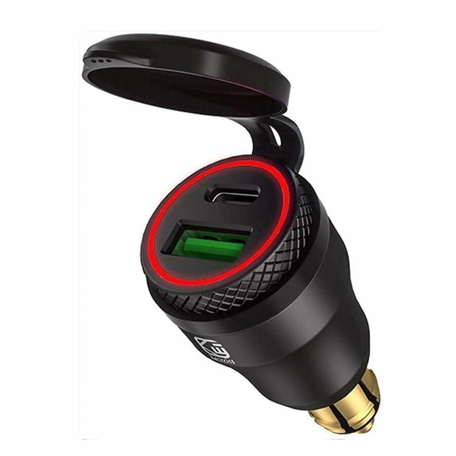 Мотоцикл Type C + USB Зарядное Устройство Для Розетки Водонепроницаемый Для BMW DIN Plug Adapter
