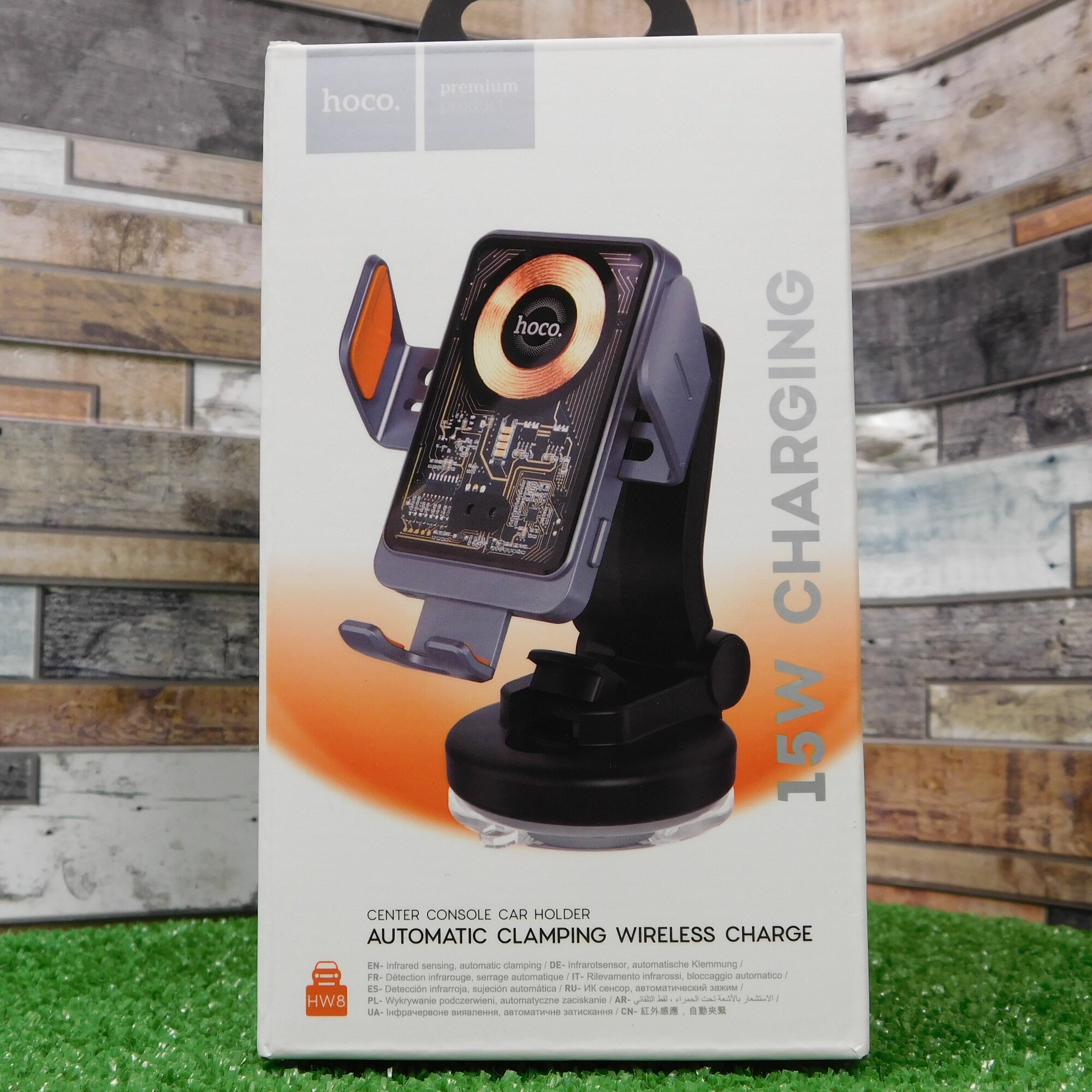 Автомобильный держатель для мобильного телефона HOCO HW8 с функцией беспроводной зарядки