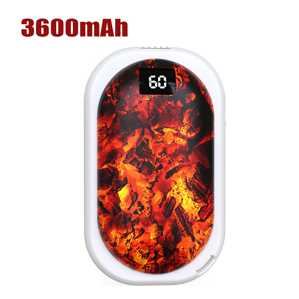 2-в-1 Портативные ручные обогреватели с 3 регулируемыми температурами USB заряжаемые ручные обогреватели аккумуляторные подарок на зиму, Цвет: Белый, Черный, Зеленый (Выбор), Тип: 3600mAh, 5000mAh (Выбор), Материал: ABS+Алюминиевый сплав, Размер изделия: