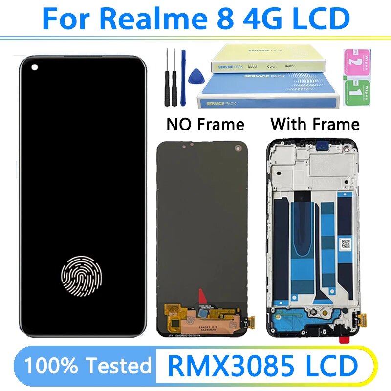 TFT/OLED для OPPO Realme 8 4G RMX3085 ЖК-дисплей для Realme 8 Pro RMX3081, сменный преобразователь сенсорного экрана в сборе 8Pro TFT No Frame