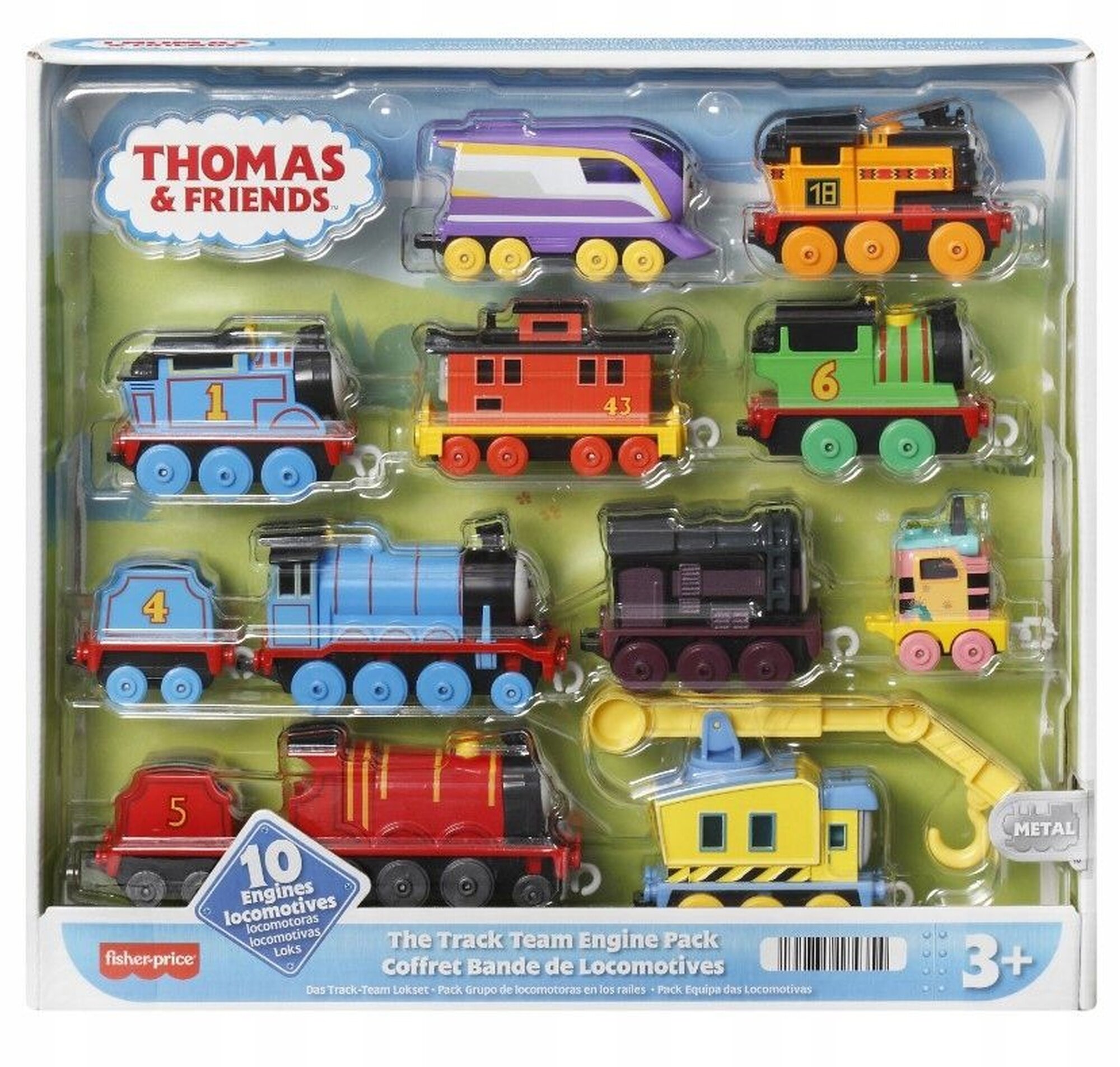 Набор локомотивов Fisher Price - Томас и его друзья - Набор из 10 металлических паровозов - Фишер Прайс HRR49