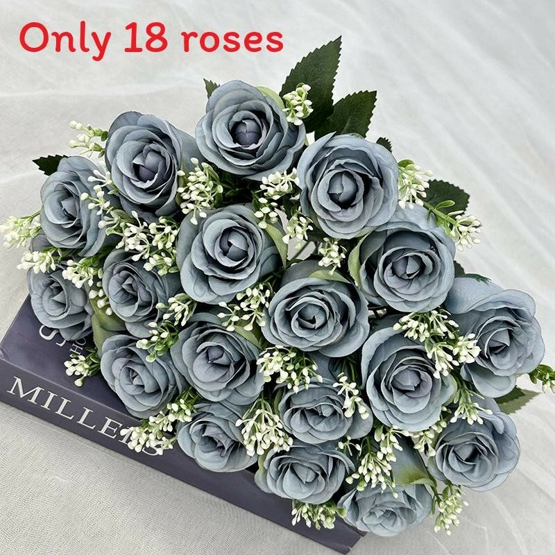 Wedding rose flowers 18 head for banquet space and photography prop blue