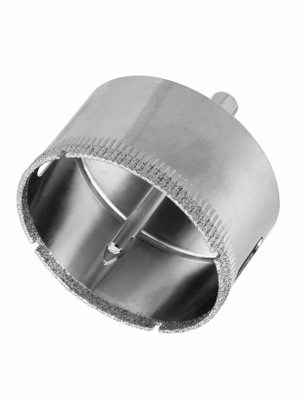 Сверло алмазное по стеклу и керамике Сибртех, 55 х 55 мм, 6-гранный хвостовик, с центрирующим сверлом, сталь 45, 72723