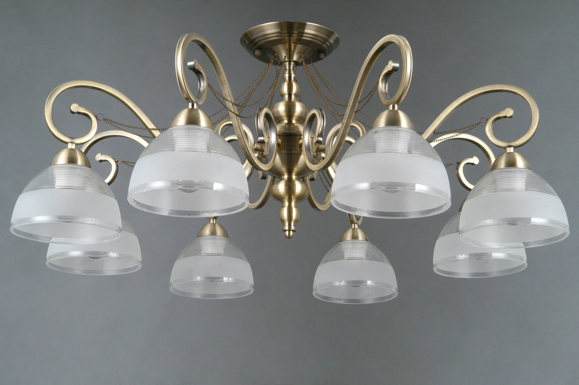 Люстра росток MD40719/8 AB 8×E27 латунь для просторных помещений и зала