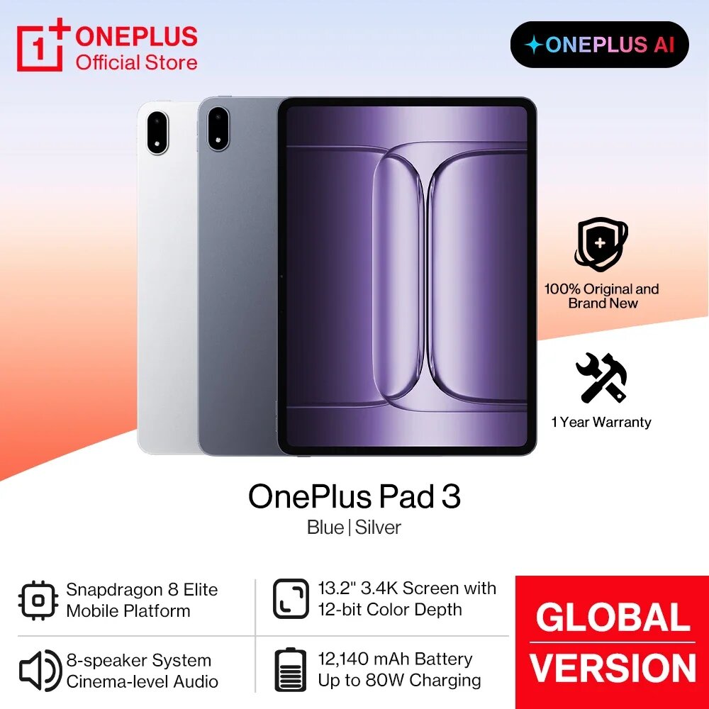 Планшет OnePlus Pad 3, 13", 16/512ГБ, Wi-Fi, Android