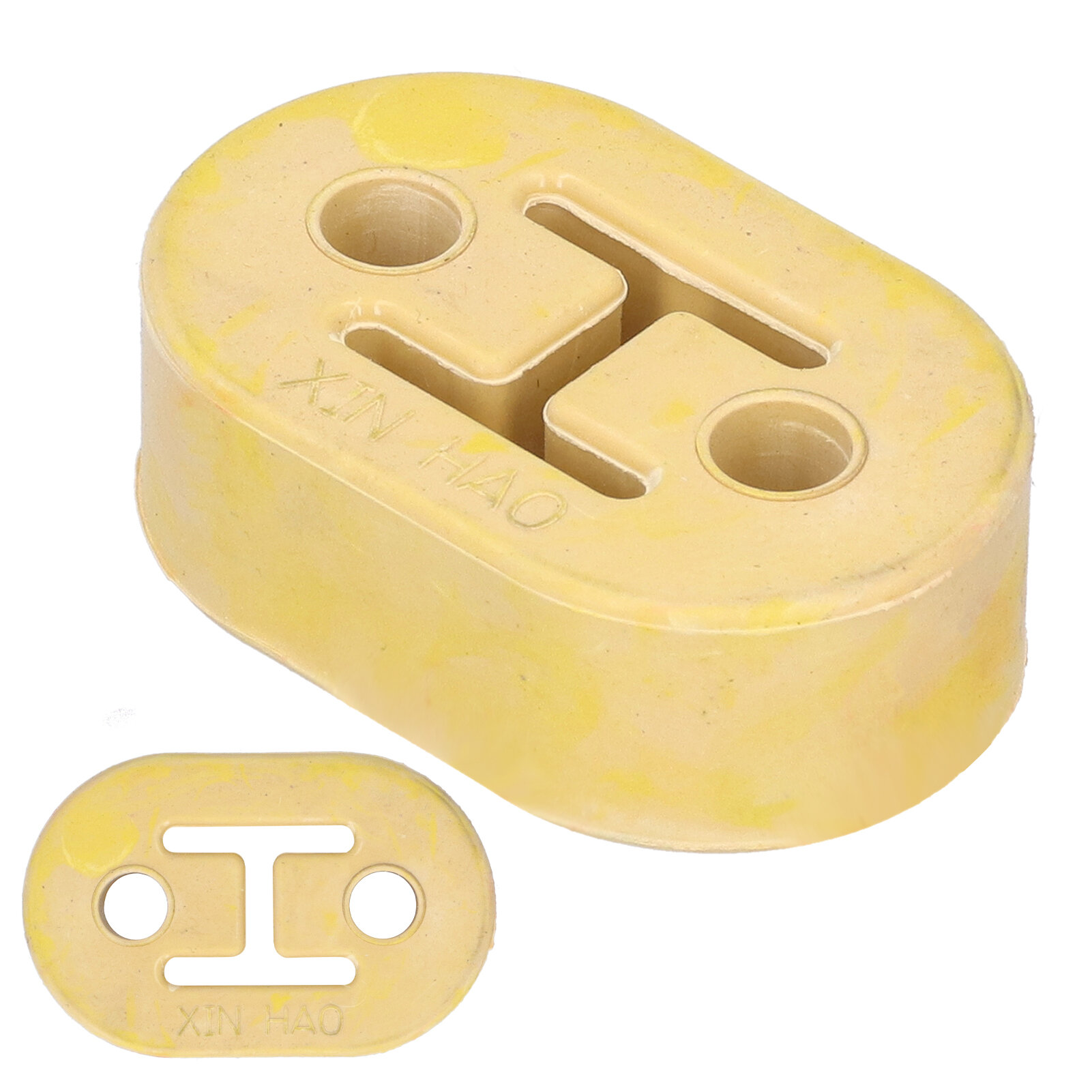 Подвеска для глушителя с 2 отверстиями, полиуретановая, виброустойчивая, универсальная, фитинги для автомобильной выхлопной трубы, желтые