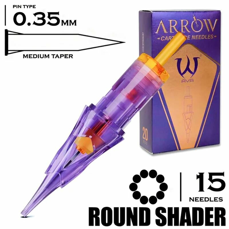 Картриджи для тату и перманентного макияжа (иглы, модули) AVA Arrow 1215RS 35/15RSMT 20 шт/уп
