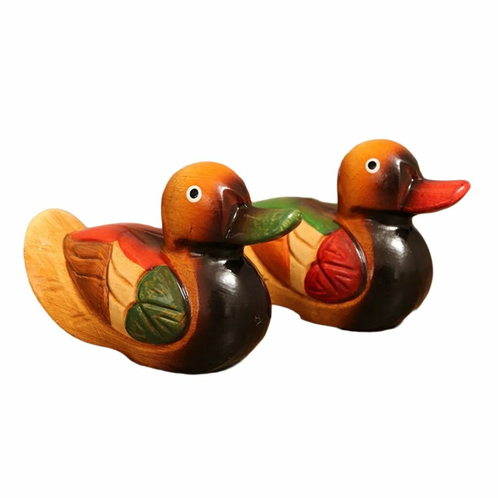 Деревянная утка-мандаринка для украшения домашнего окна-2061 маленький