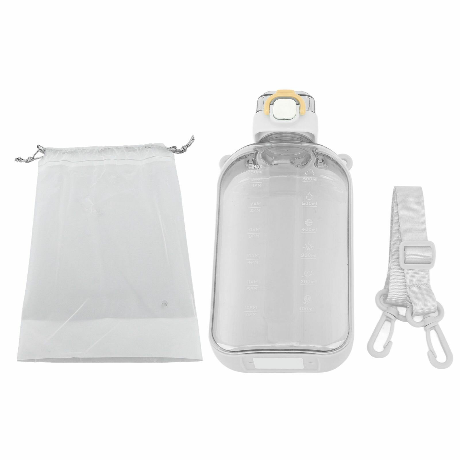 Ультратонкая бутылка 750 мл с мерной шкалой (белый цвет)