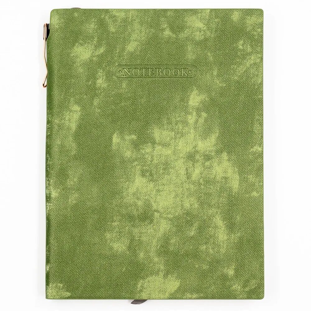 Блокнот MAYLOTT "Велюр зеленый", A5, 100 л, с ручкой, искусственная кожа 21см х 16см