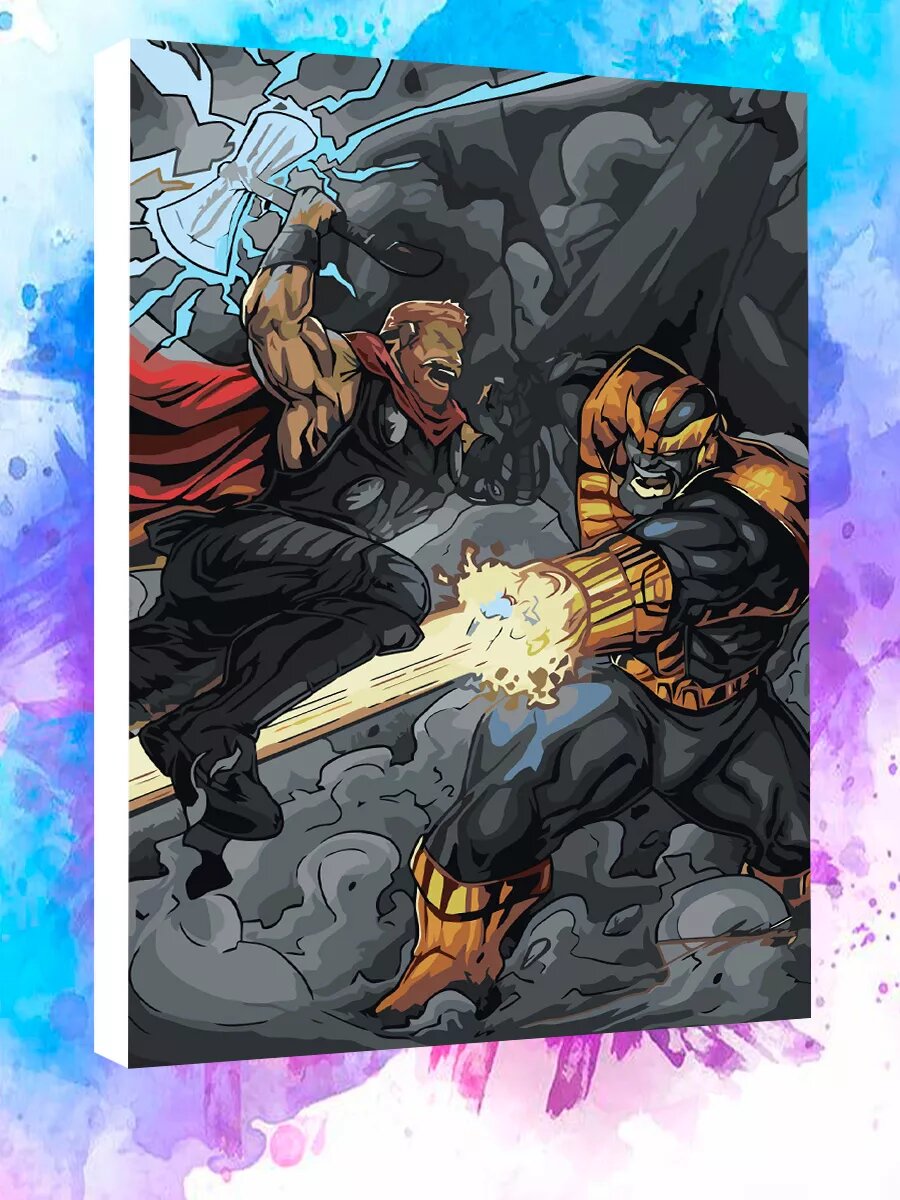 Картина по номерам Тор Танос Марвел Marvel Комиксы
