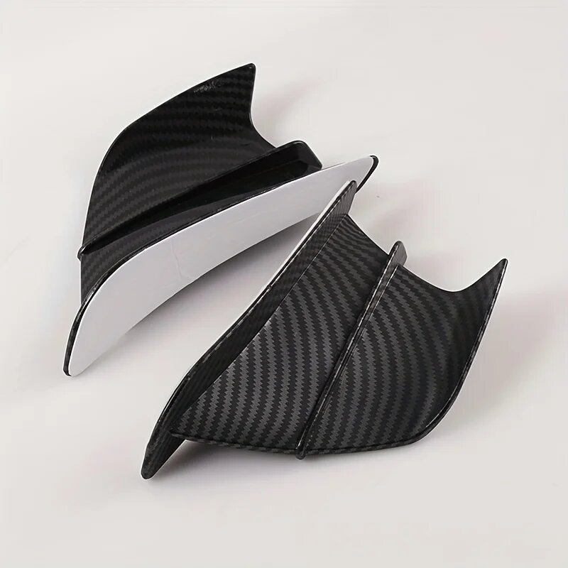 2 шт. набор крыльев, фиксированное ветровое крыло с клейкой декоративной наклейкой, крылышки мотоцикла, передний боковой спойлер из углеродного волокна