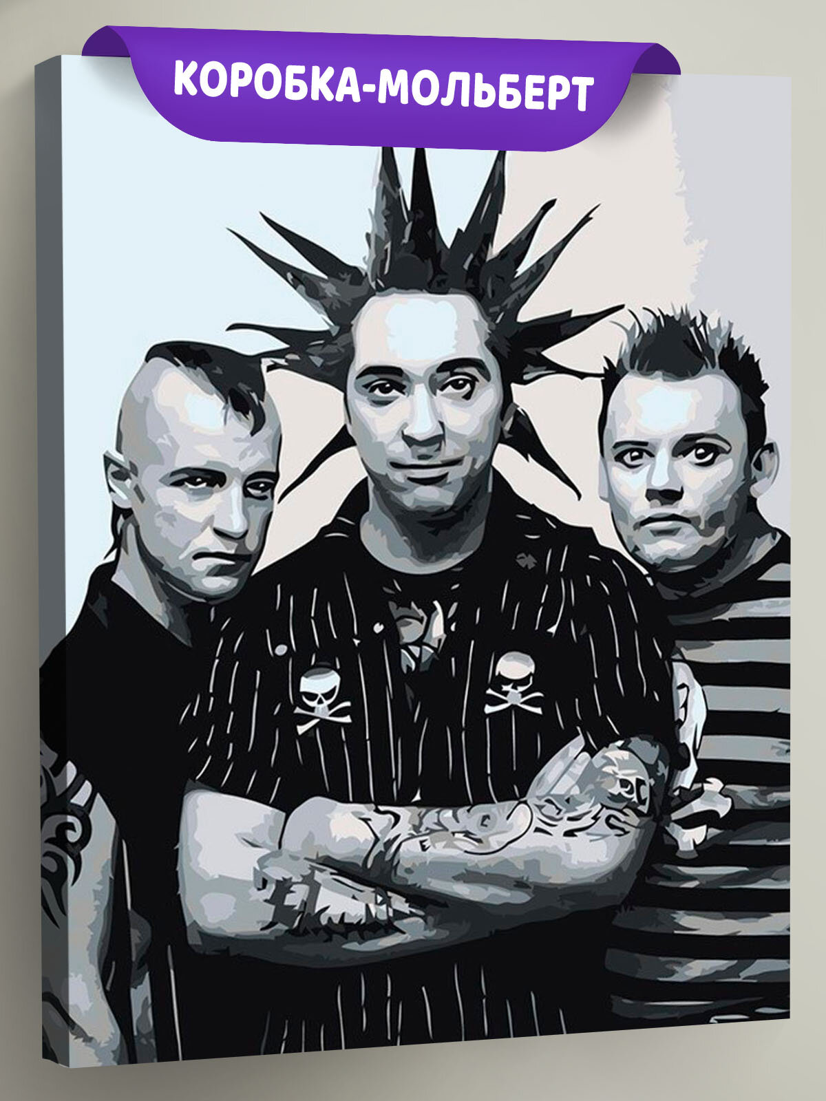 Картина по номерам на холсте с подрамником "КиШ Король и Шут: Горшенев, Князев и Цвиркунов" Раскраска 40x50 см, Мужчины