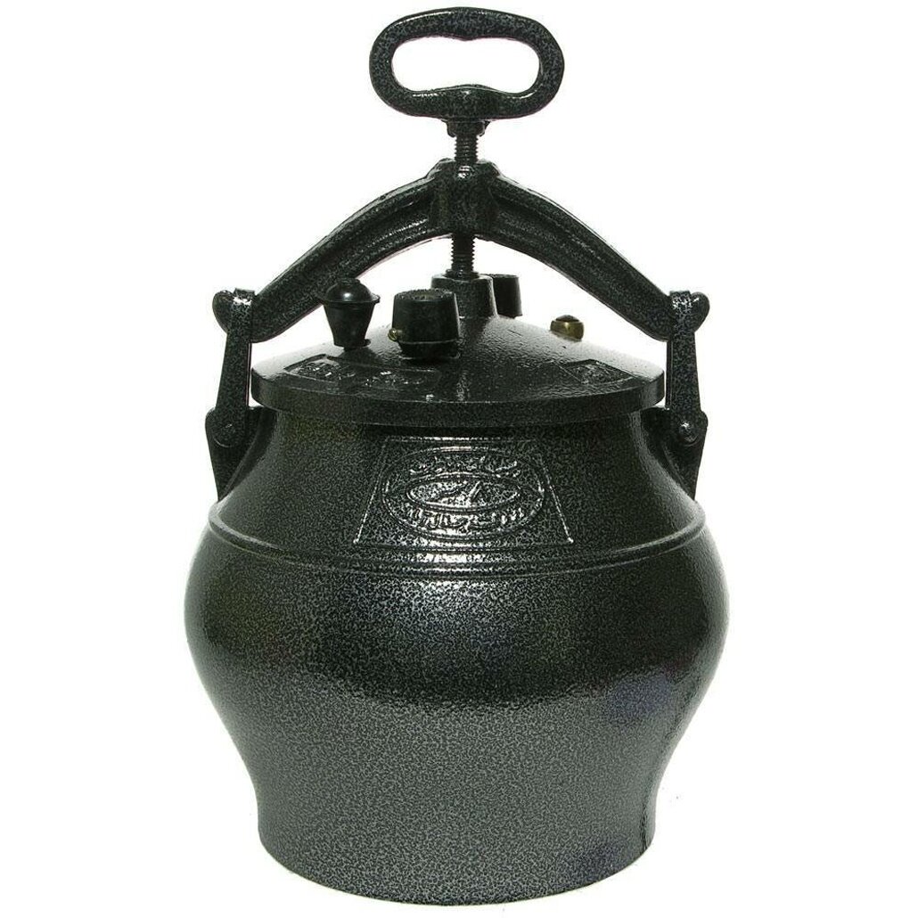 Казан 8 л с герметичной крышкой, литой алюминий, черный, повышает температуру кипения, оптимален для барбекю