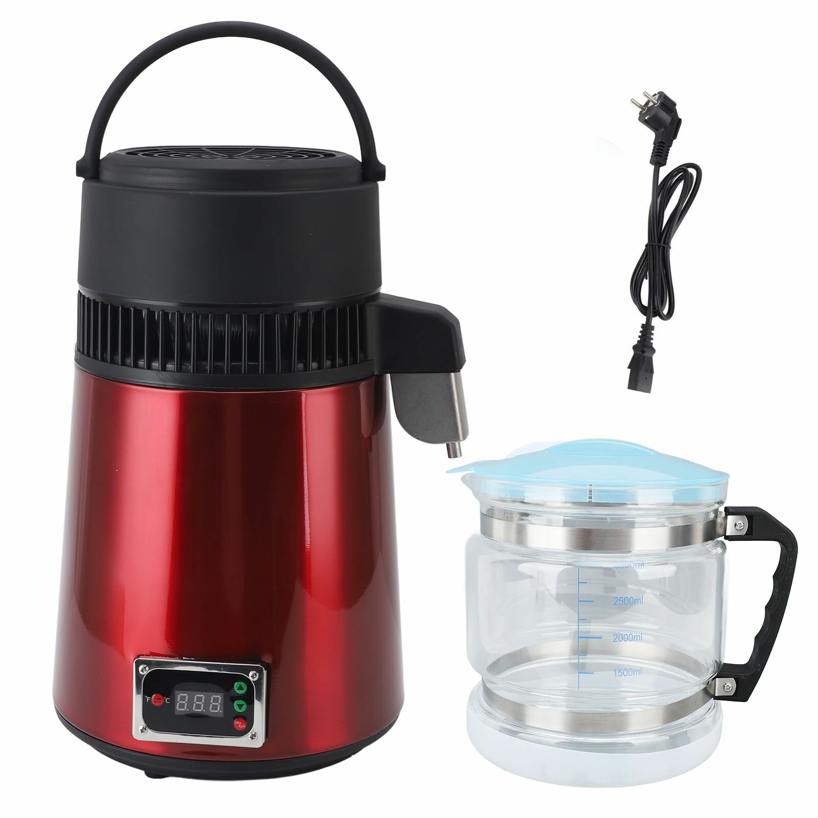 Красный стальной дистиллятор с автоматическим отключением питания