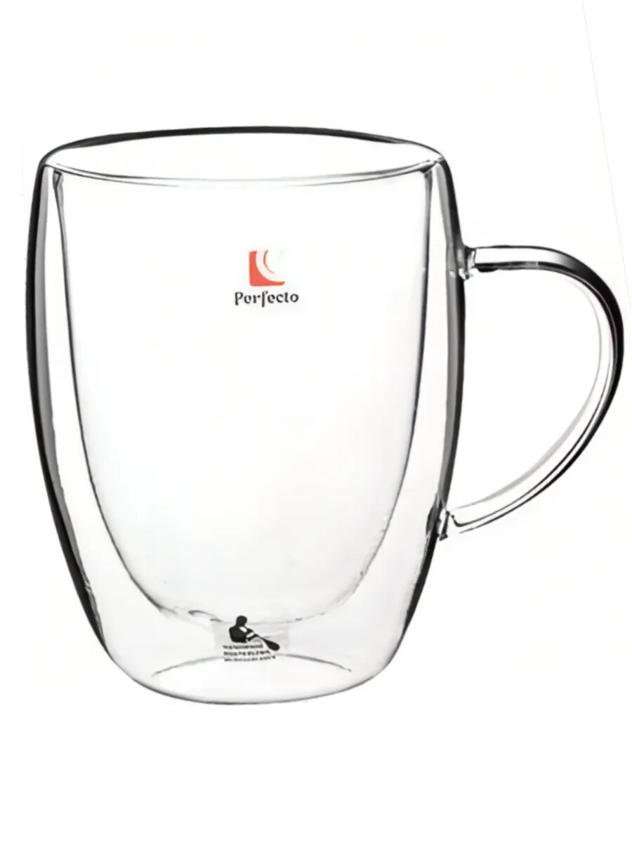 Кружка стеклянная PERFECTO LINEA Pele с двойными стенками 350 мл (30-003350)