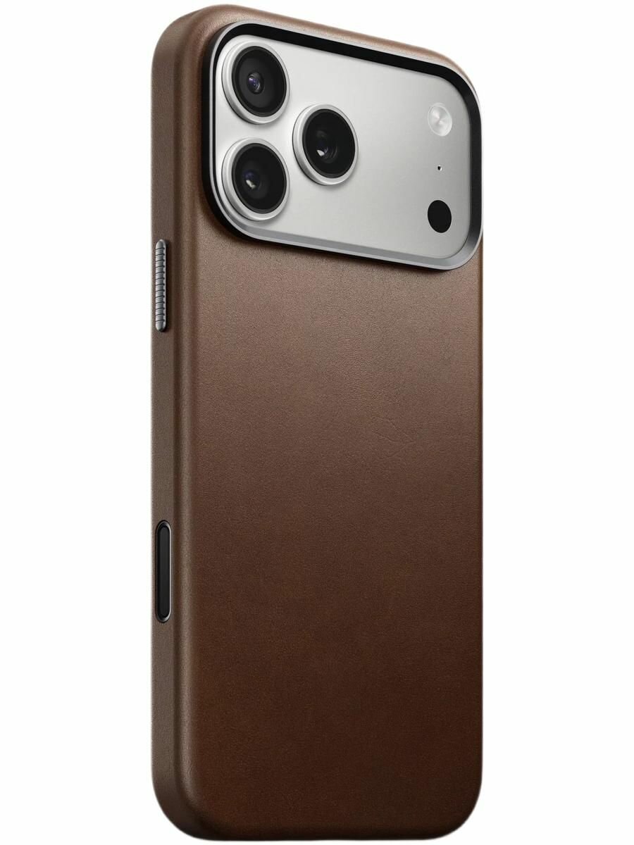 Чехол кожаный Nomad Traditional на iPhone 17 Pro / Айфон 17 Про, MagSafe, коричневый